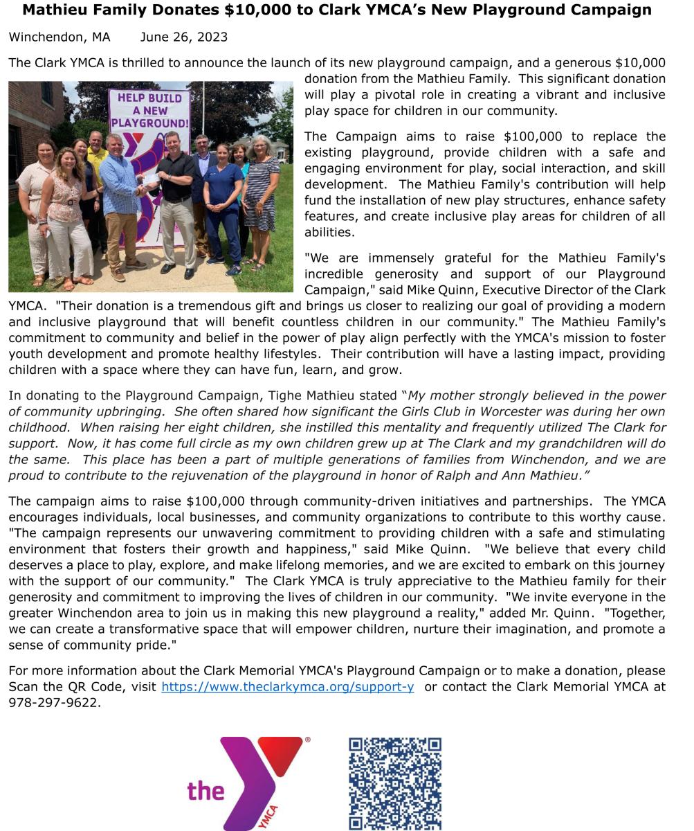 New Playground Campaign | Clark Memorial YMCA